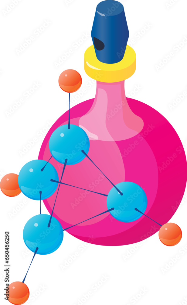 Female perfume icon isometric vector. Bottle of new perfume and ...