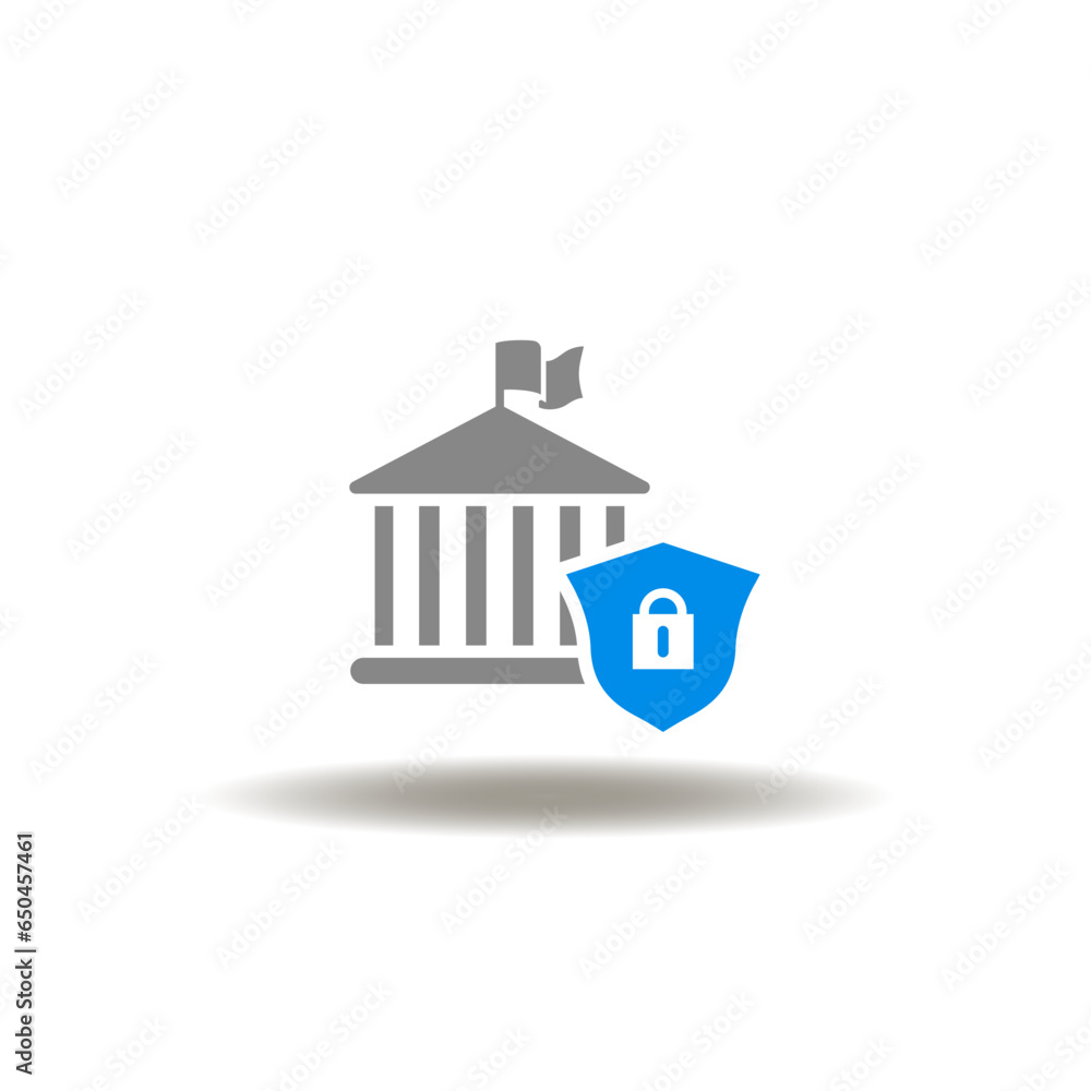 Vector illustration of building of court or bank or government with ...