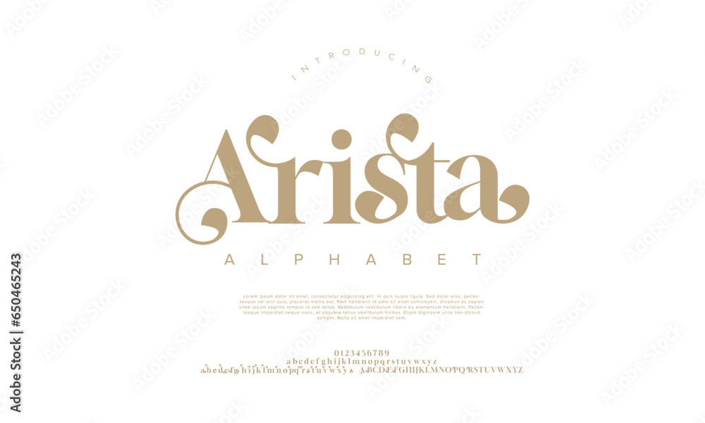 Arista premium luxury elegant alphabet letters and numbers. Elegant ...