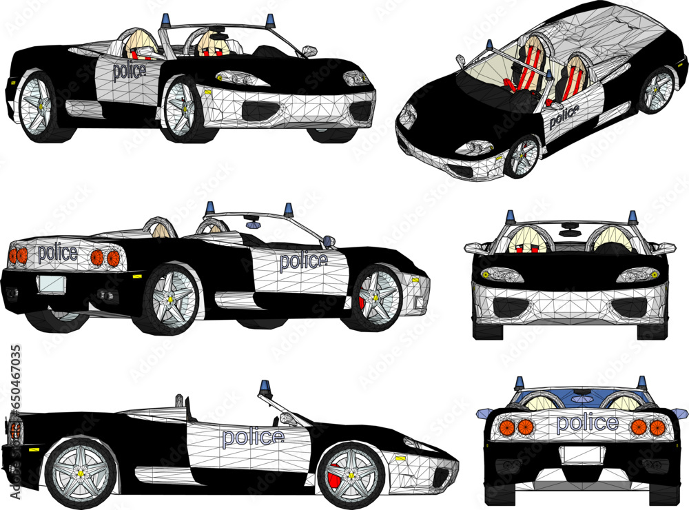 Vector sketch illustration of police car design Stock Vector | Adobe Stock