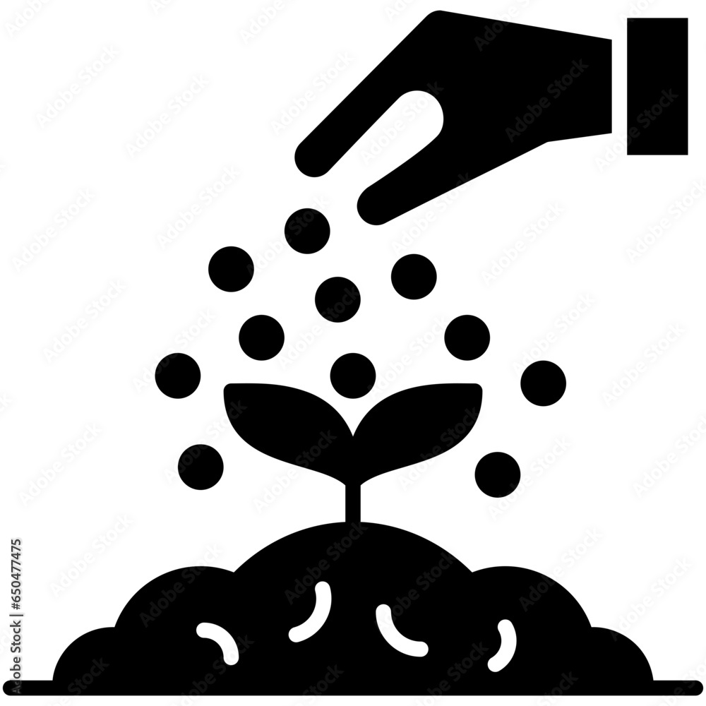 Plant Fertilizer Icon. Organic Soil Fertilizing Symbol Stock ...