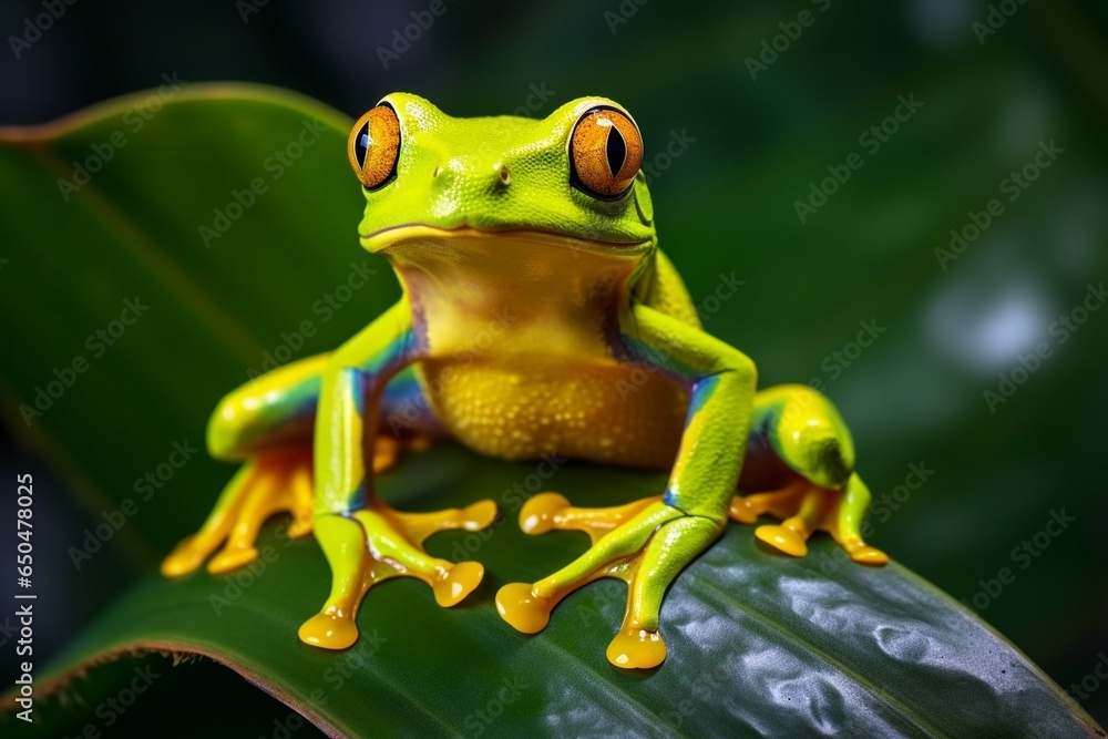 Generative AI : Golden-eyed leaf frog, Cruziohyla calcarifer, green ...