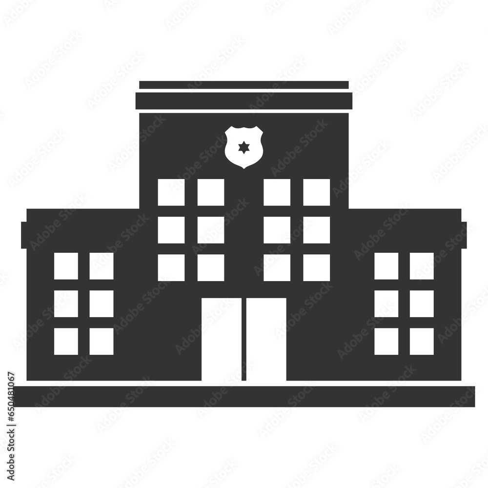 Vector illustration of police office icon in dark color and transparent ...