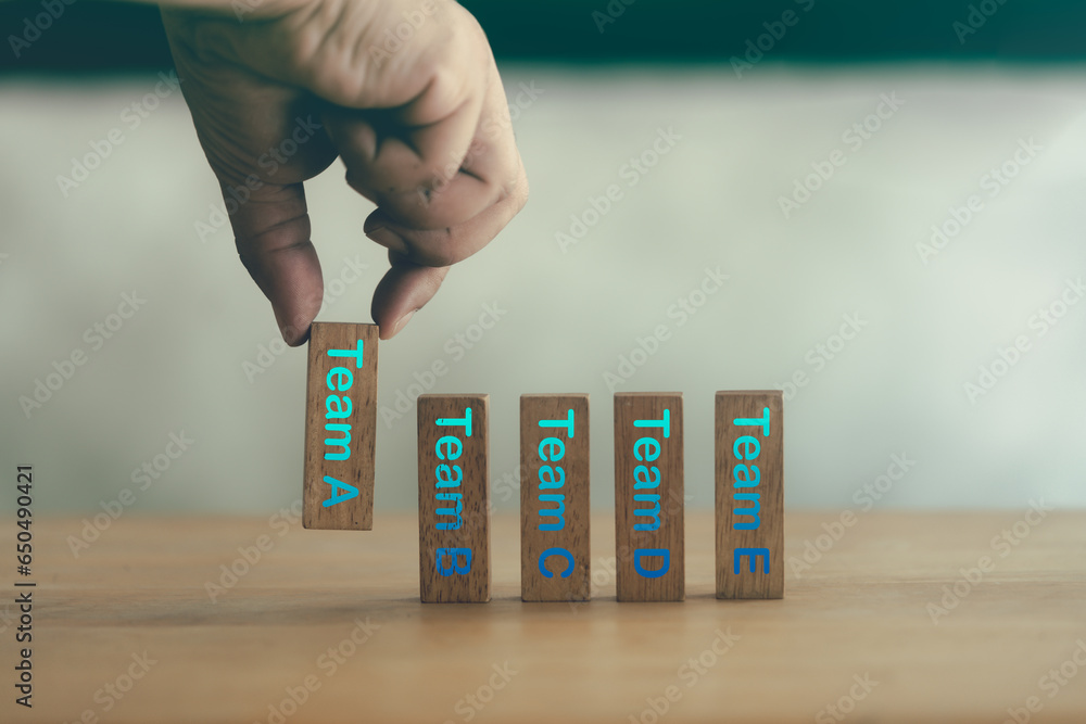 Choosing good team for project. Close up of man hand pick one chooses ...