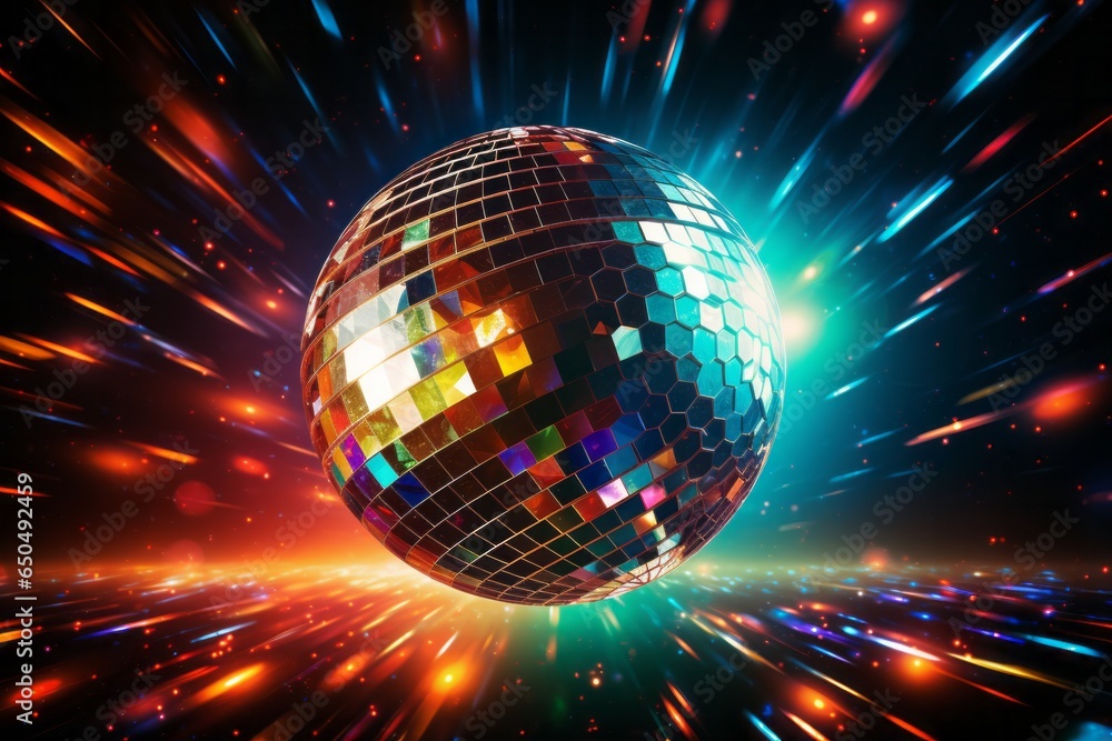 Disco Ball Bursting with Dynamic Light Rays. A disco ball in motion ...