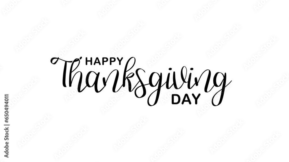 Happy Thanksgiving Day Text Animation. Great for Thanksgiving Day ...