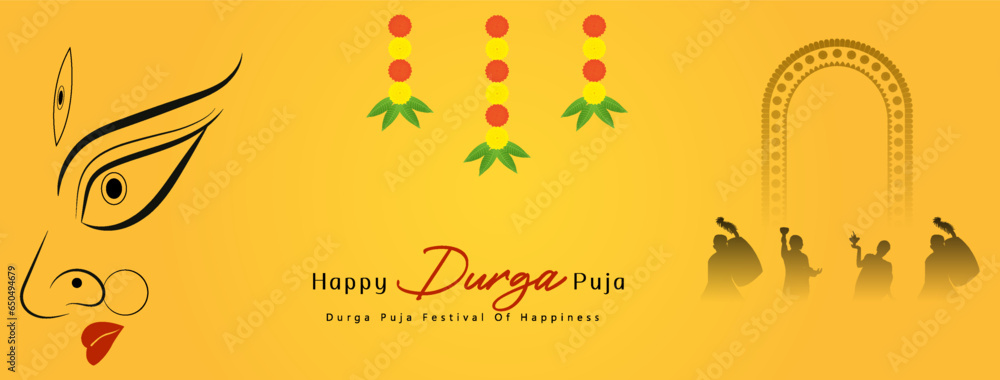 Durga Puja post, Hindu Festival, Border Decorations, Durga Puja Frame ...