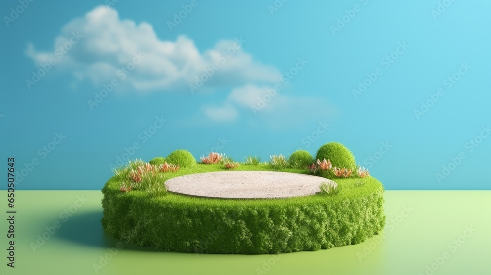 Grass 3D ground land green field earth garden soil isolated background ...