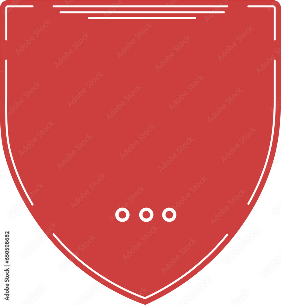Digital png illustration of red shield shape with lines and rings on ...