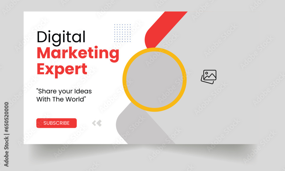 Digital Marketing YouTube Thumbnail design for any videos. Editable ...