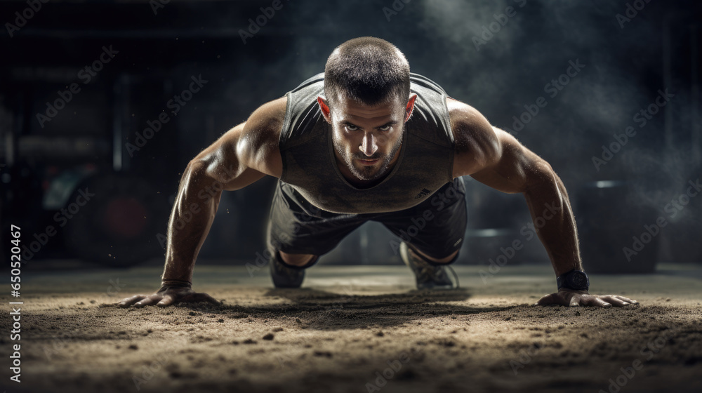 Men physical muscle strength in performing challenging exercises goes ...