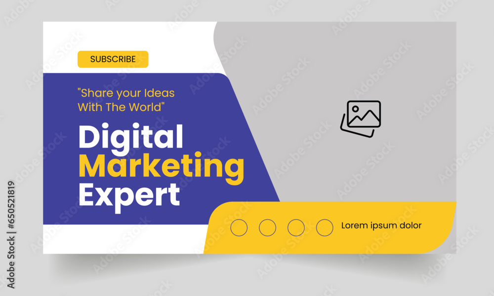 Digital Marketing YouTube Thumbnail design for any videos. Editable ...