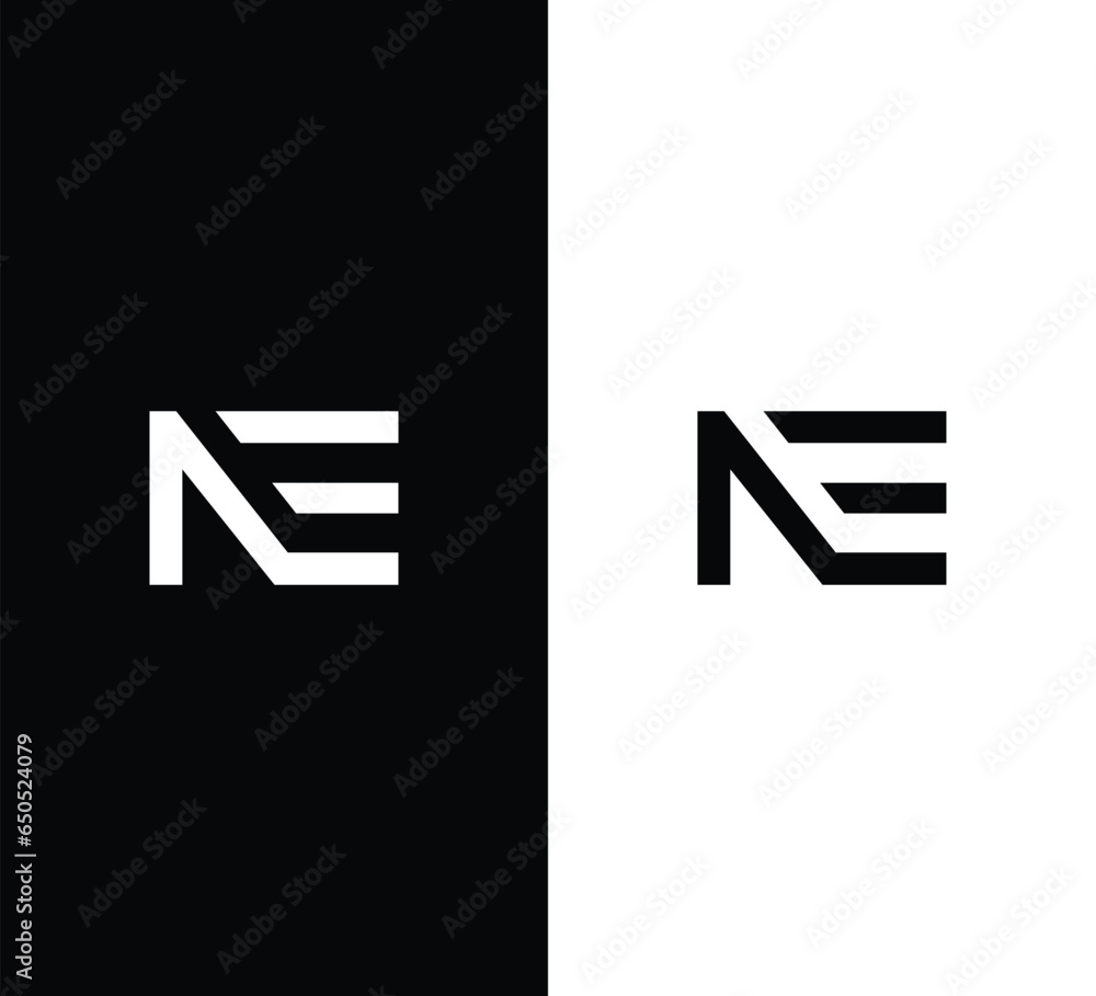 Letter NE Logo Design Vector Stock Vector | Adobe Stock
