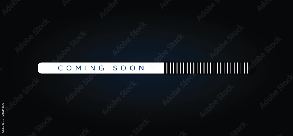 loading style coming soon vector poster on dark space background Stock ...