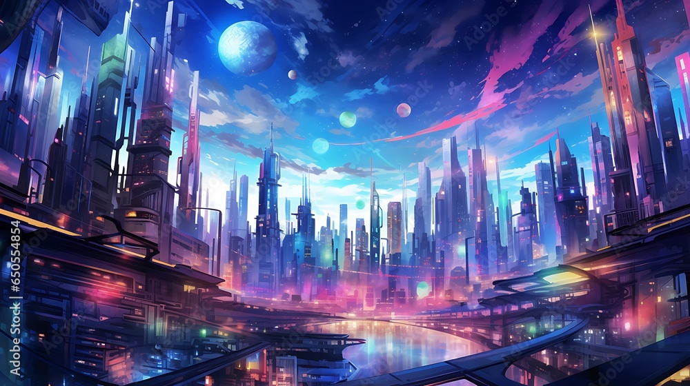 Cyberpunk streets illustration, futuristic city, dystopic artwork at ...