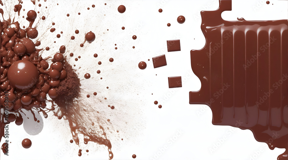 Captivating Liquid Chocolate and Bonbons Burst Explosion Splash in the ...