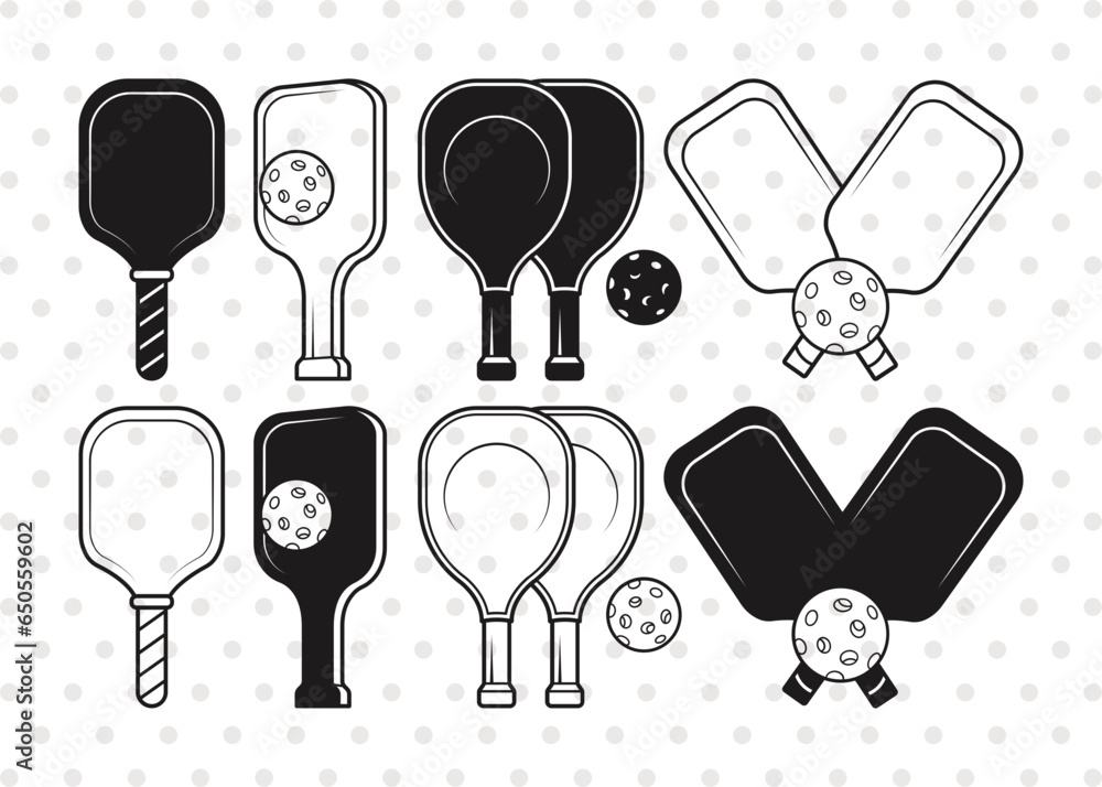 Pickleball Silhouette, Pickleball SVG, Pickleball Racket Svg ...