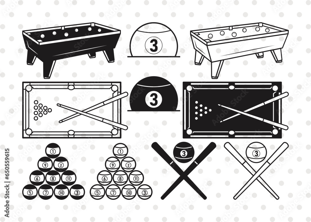 Vetor de Pool SVG, Pool SVG, Snooker Svg, Billiards Svg, Billiard Ball ...