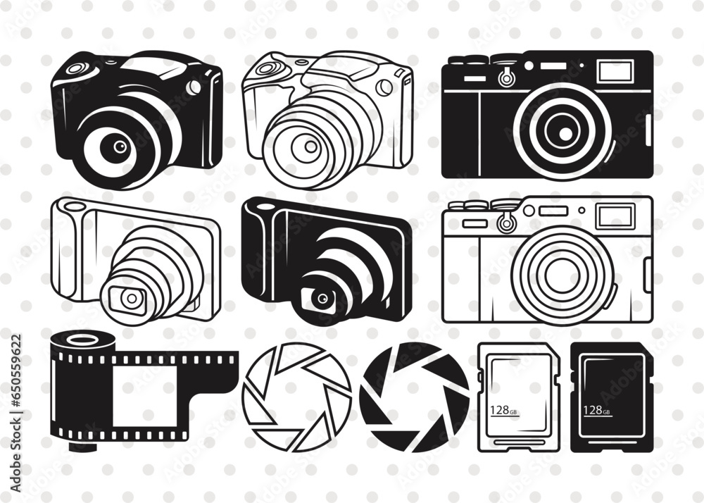 Camera Silhouette, Camera SVG, Camera Icon Svg, Film Reel Svg, Digital ...