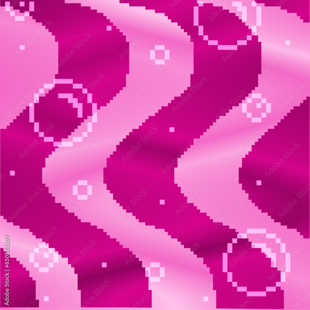 Abstract Pixel Art Pink Foil Gradient Wave Background with Flowing ...