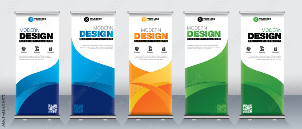 Modern abstract roll up design for business events, annual meanings ...