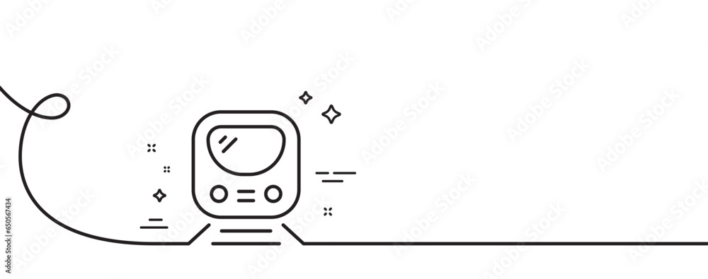 Metro line icon. Continuous one line with curl. Subway underground ...