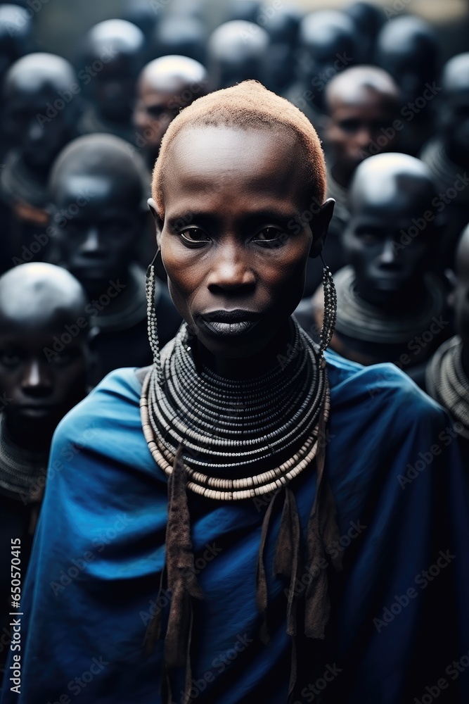 Tribe, Ancient tribe of men in native costumes and characteristic ...