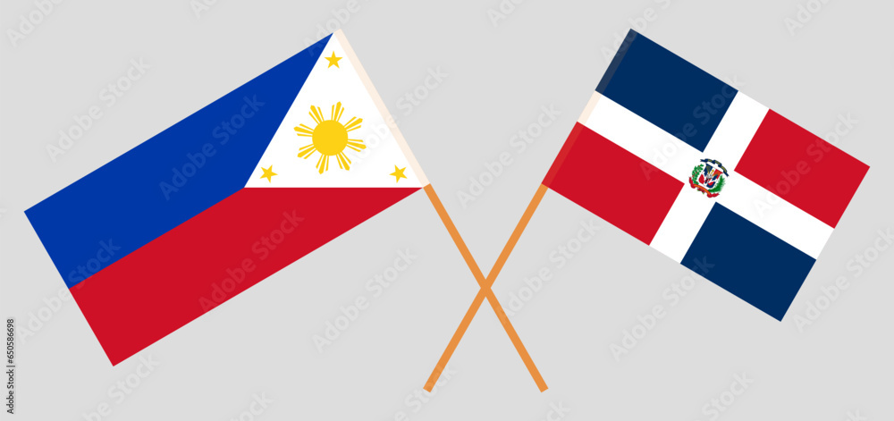 Vecteur Stock Crossed flags of the Philippines and Dominican Republic ...