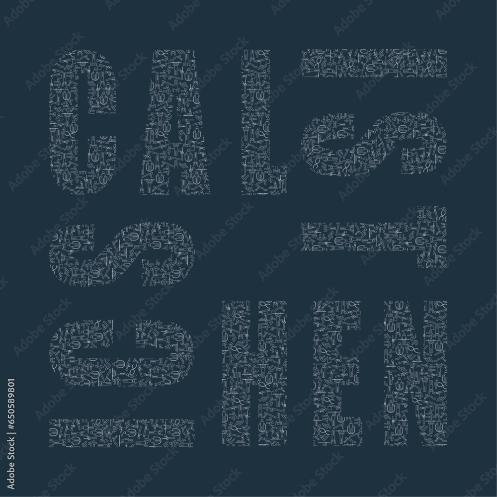 Original inscription, calisthenics logo consisting of icons of various ...