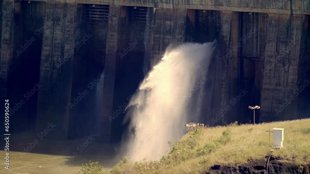 Extreme Water Current Flowing Through Spillway Of Itaipu Hydroelectric ...