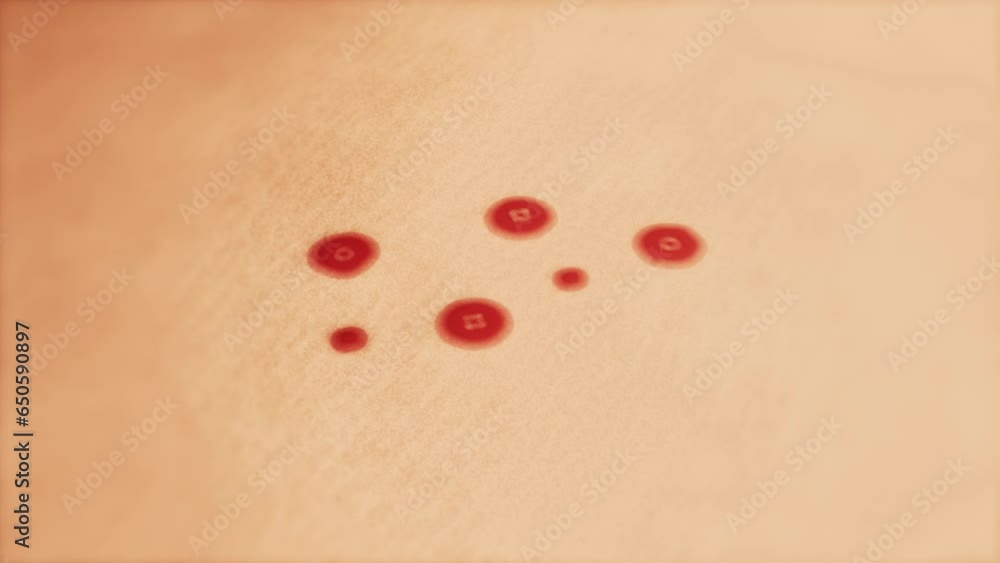 Acne Cure Flow on Pimple spot and heal skin acne to beauty face. 3D ...