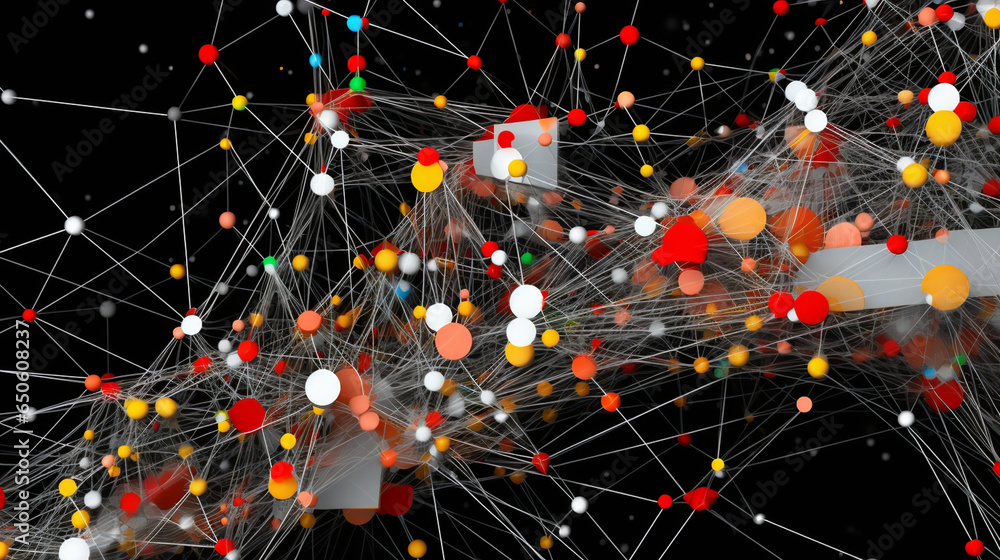 A neural network diagram with intricate connections and nodes ...