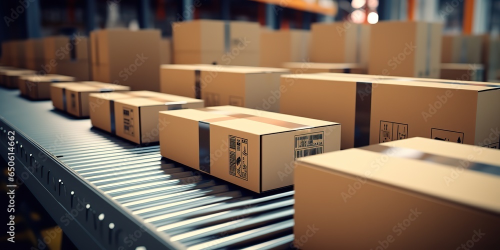 AI Generated. AI Generative. Factory shipping cargo delivery factory ...