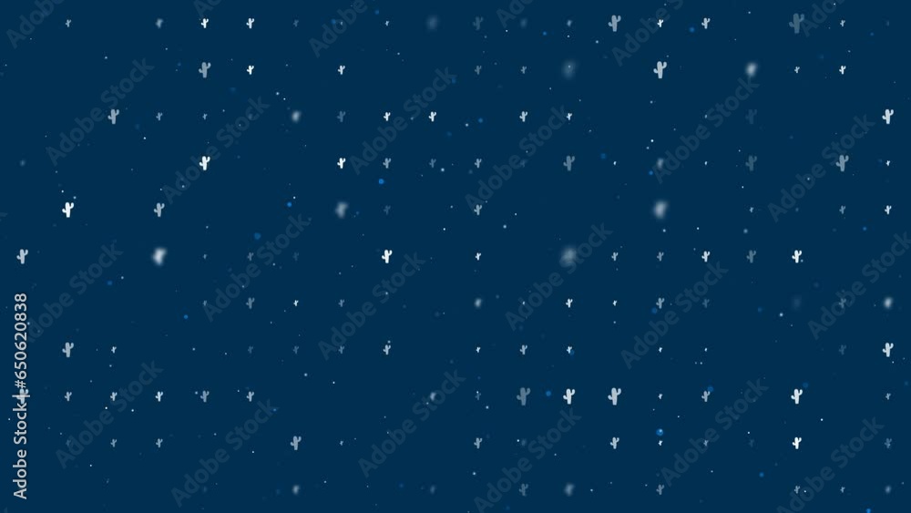 Template animation of evenly spaced cactus symbols of different sizes ...