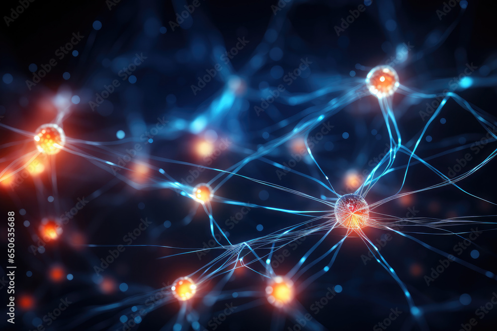 An intricate web of interconnected neurons made up of wires and fiber ...