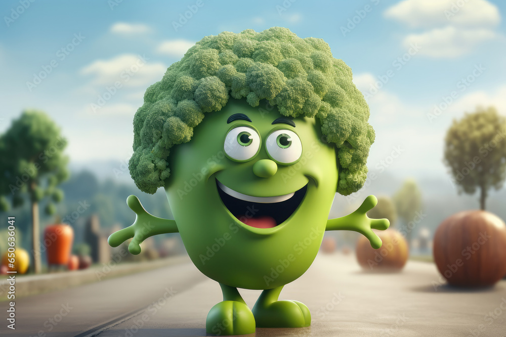 Broccoli character for Restaurant menus and websites, Food packaging ...
