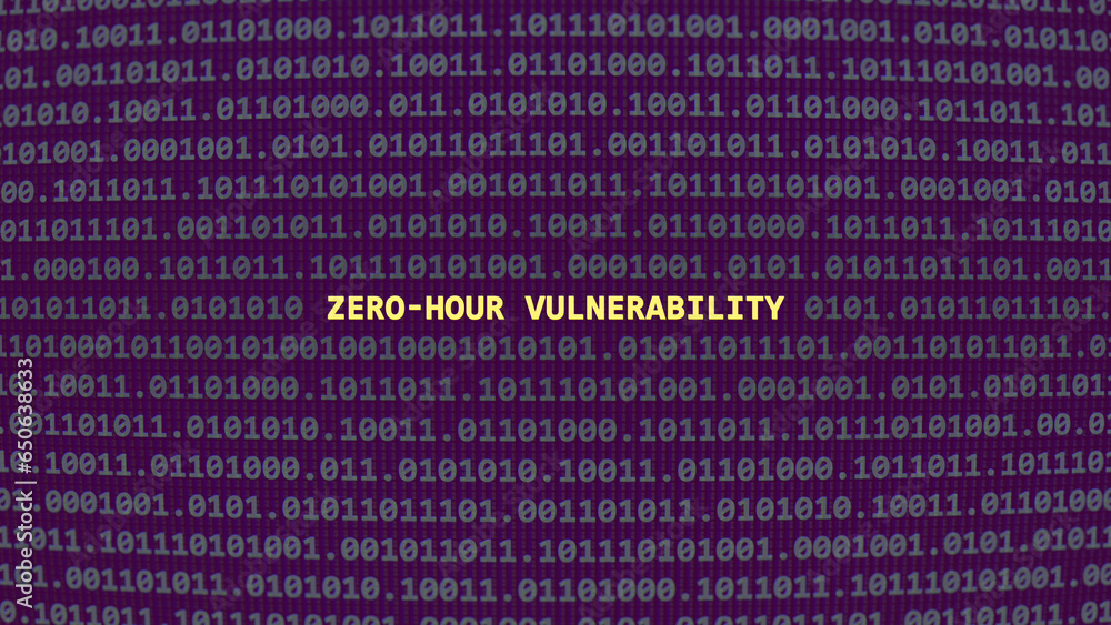 Cyber Attack Zero Hour Vulnerability Vulnerability Text In Binary System Ascii Art Style Code