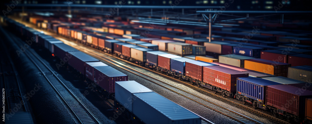 Railway station, Loading and unloading of cargo, containers. Bus Stock ...