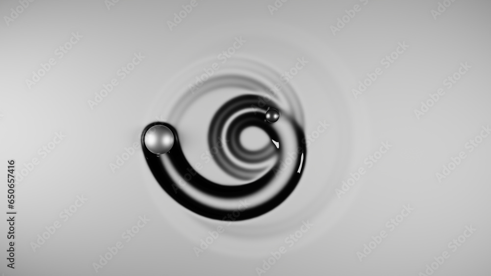 3d rendering. The surface on which the balls are in motion. The spheres ...