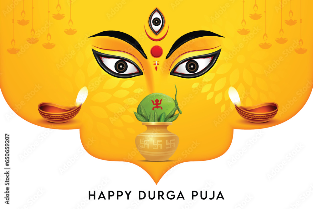 indian festival happy durga puja creative banner background design with ...