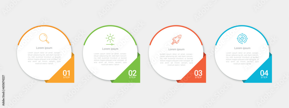 Infographic design template with 4 step structure Vector Stock Vector ...