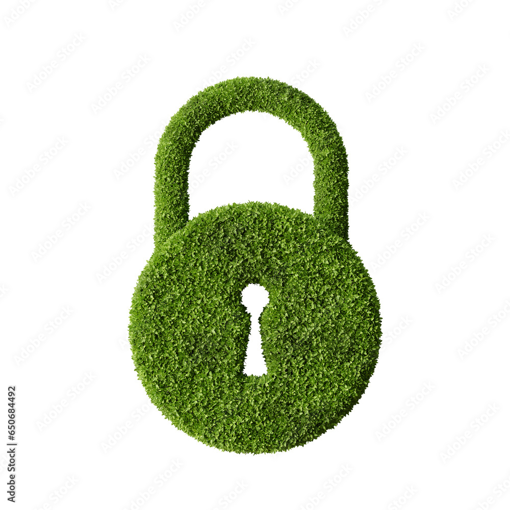 green master lock key security ecology environment element isolated ...