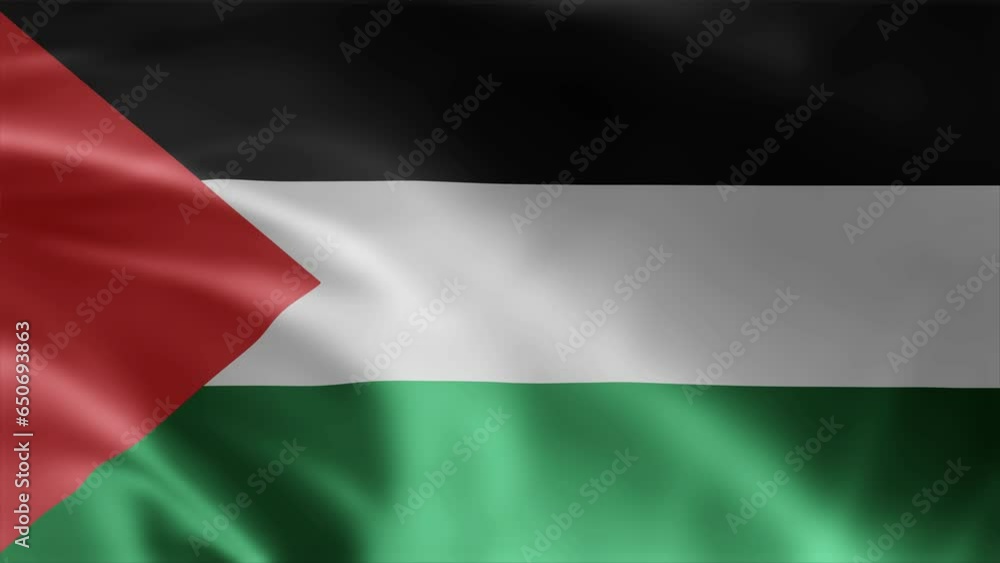 Palestine flag is waving 3D animation. Palestine flag waving in the ...