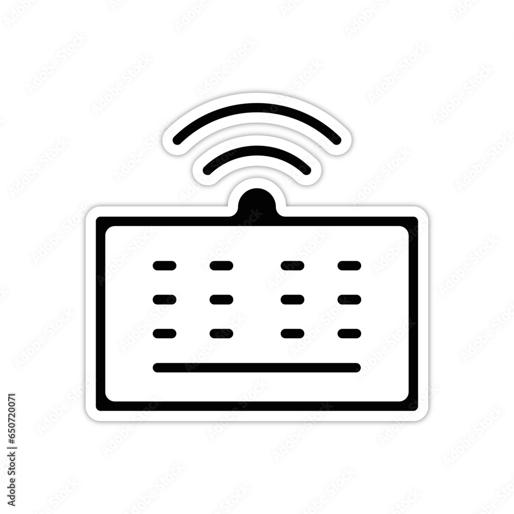 picto logo icones et symbole clavier sans fil connecté epais relief ...