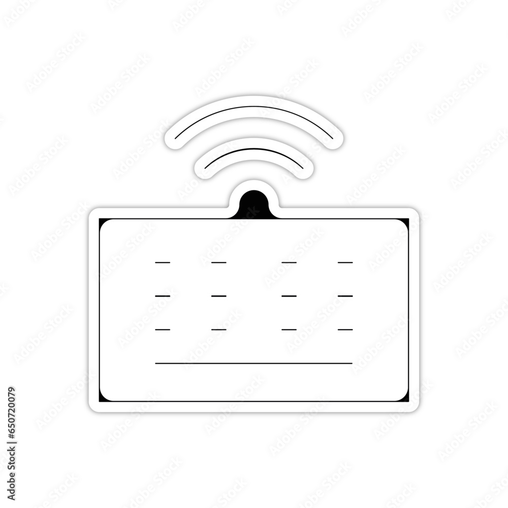 picto logo icones et symbole clavier sans fil connecté fin relief Stock ...