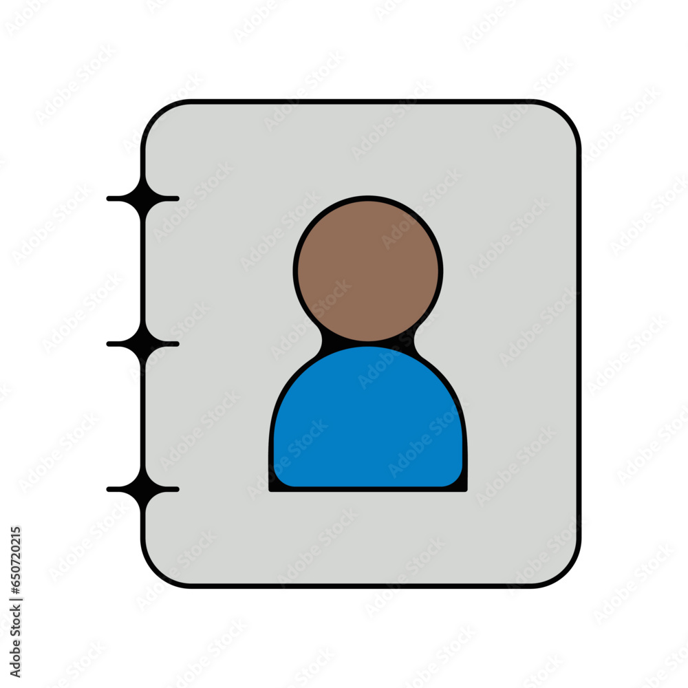 picto logo icones et symbole contact profil cv fin couleur bleu Stock ...