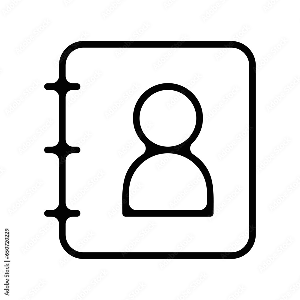 picto logo icones et symbole contact profil cv fin epais Stock Vector ...