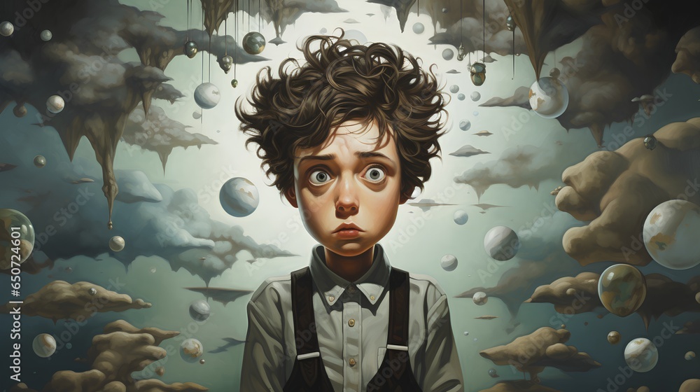 Illustrative concept depicting ADHD- Attention Deficit Hyperactivity ...