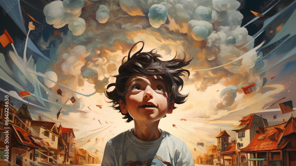 Illustrative concept depicting ADHD- Attention Deficit Hyperactivity ...