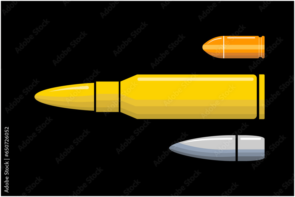 This is a vector bundle of silver, yellow and orange copper bullets ...